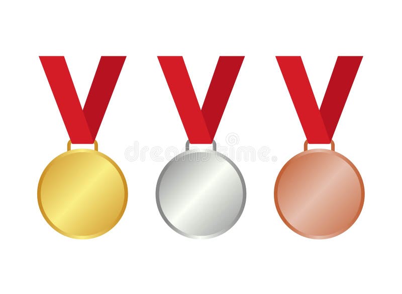 3 Winner medals stock vector. Illustration of print - 319211400