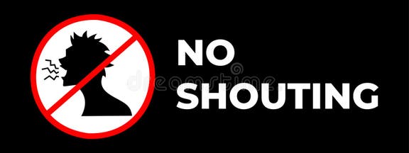 No Shouting Vector Poster Banner Stock Vector - Illustration of circle ...