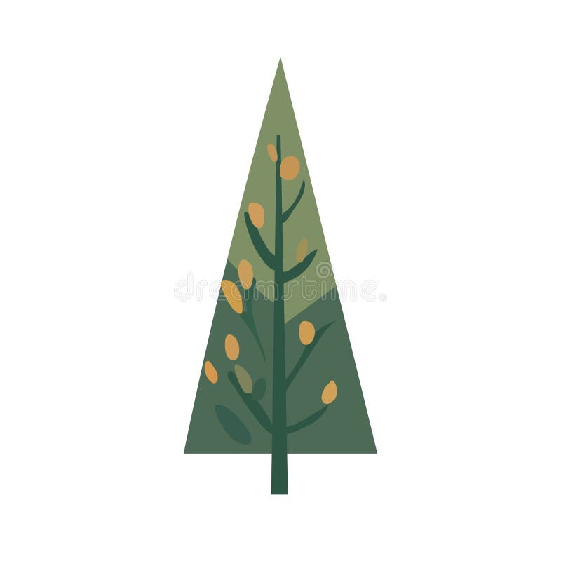 Simple Green Pine or Spruce Tree Vector Illustration, Cartoon Style ...