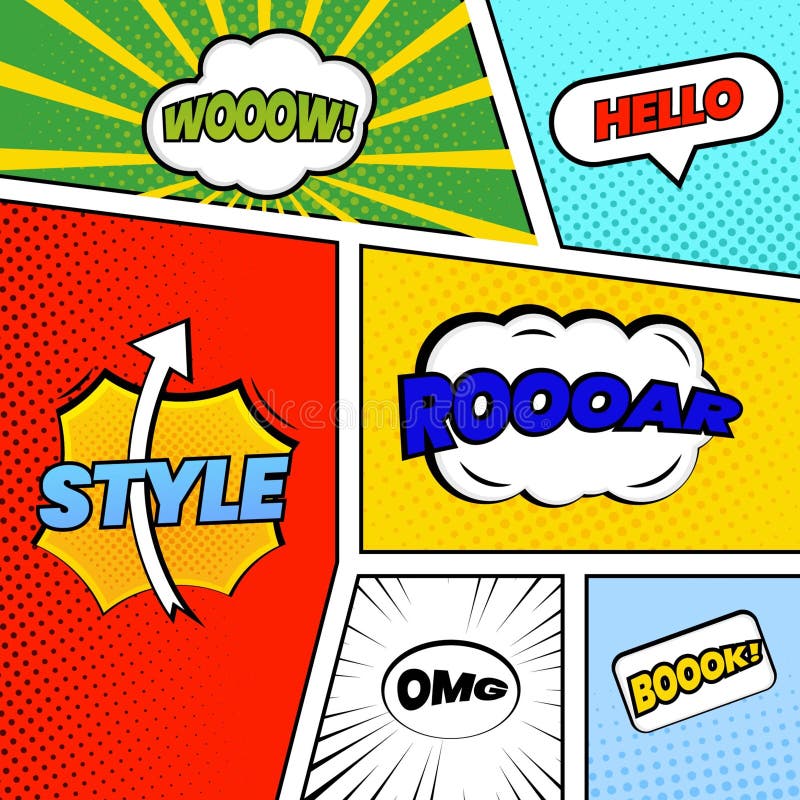 Comic Book Frame Pop Art Background Fullcolor Stock Illustration ...