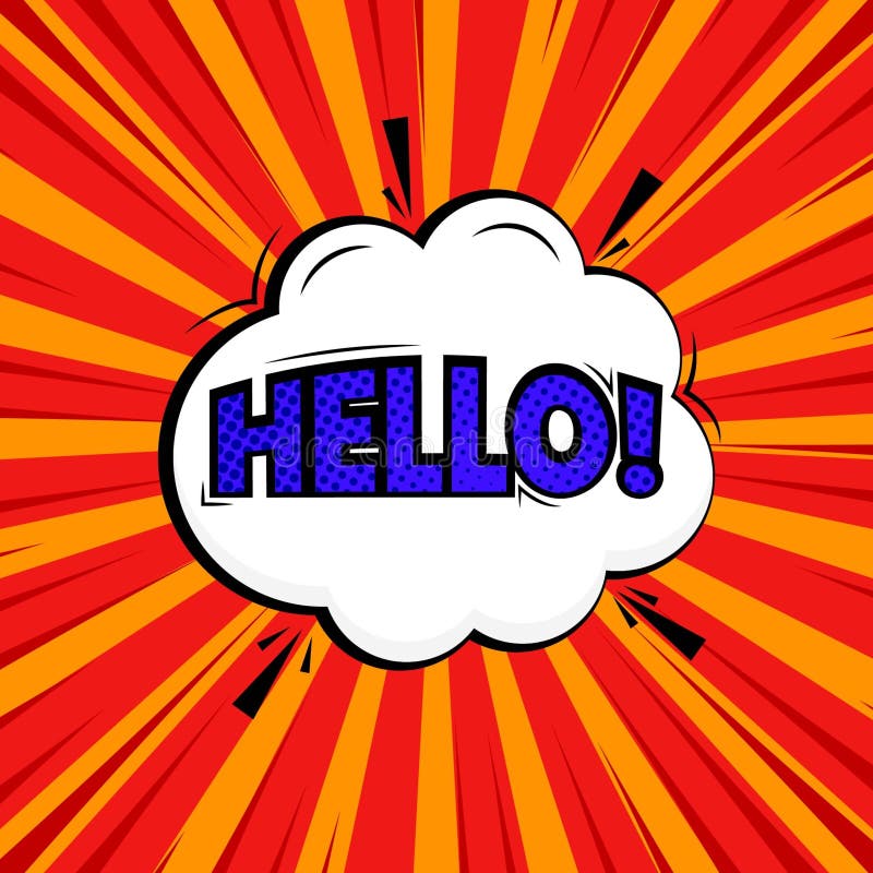 Lettering Hello Comic Retro Background Stock Illustration ...
