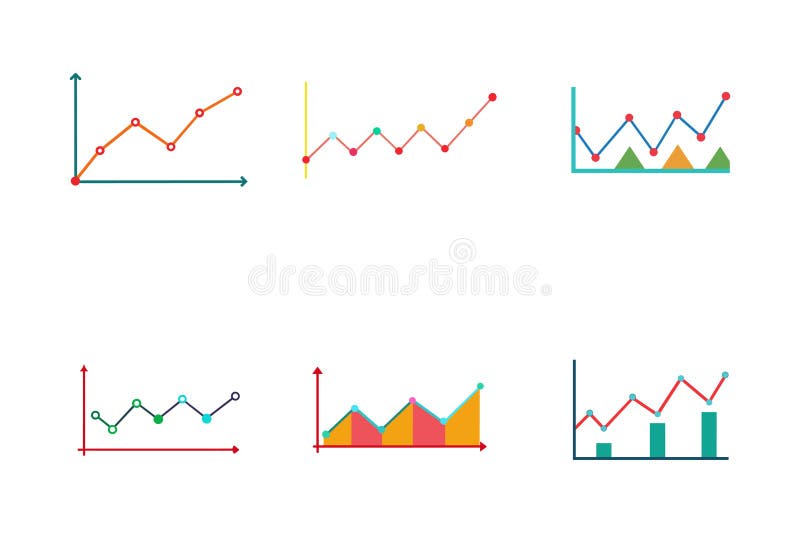 Visualization Economy Graph of Vector Illustration Set Stock Vector ...