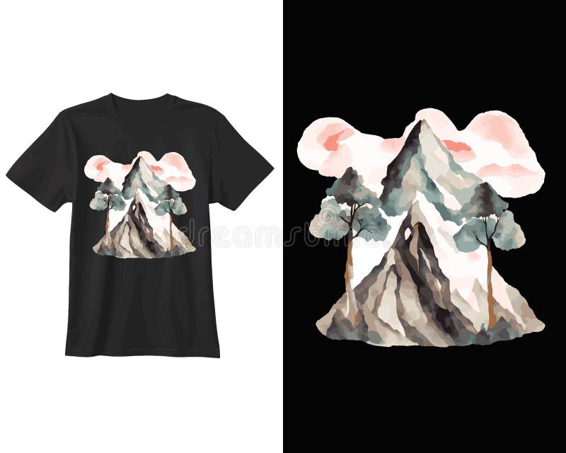 Beautiful Forest Art. T-shirt Design Stock Illustration - Illustration ...