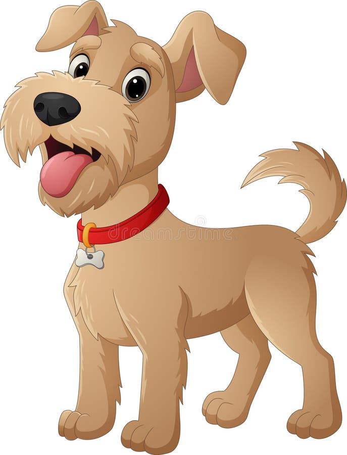 Cartoon Funny Lake Land Terrier Dog Stock Illustration - Illustration ...