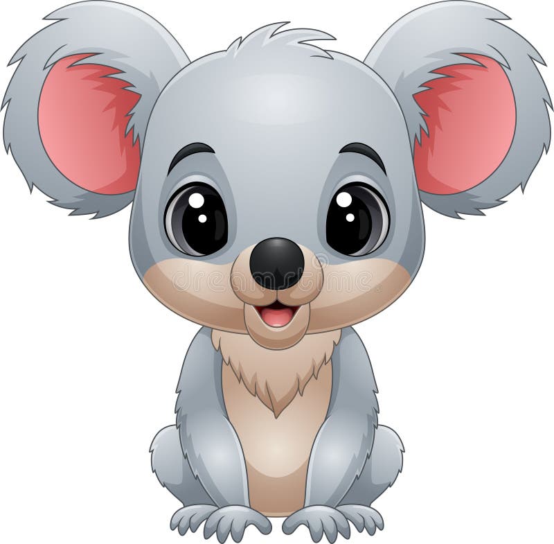 Cartoon Funny Little Koala Sitting Stock Illustration - Illustration of ...