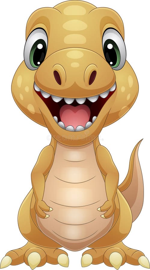 Cartoon happy little T rex stock illustration. Illustration of jurassic ...