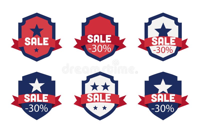Sale Symbol Label Vector Illustration Set Stock Vector - Illustration ...