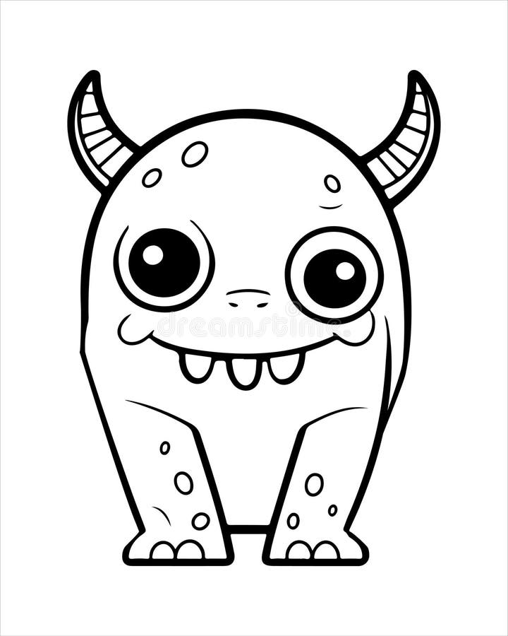Monster Coloring Pages, Monster Art, Monster Illustration. Stock ...