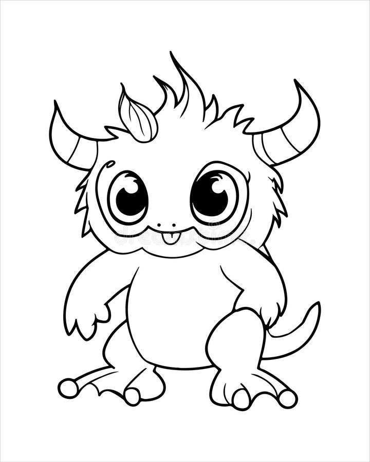 Monster Coloring Pages, Monster Art, Monster Illustration. Stock ...