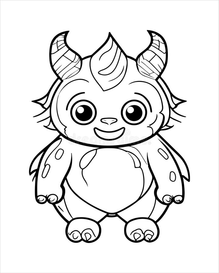 Monster Coloring Pages, Monster Art, Monster Illustration. Stock ...