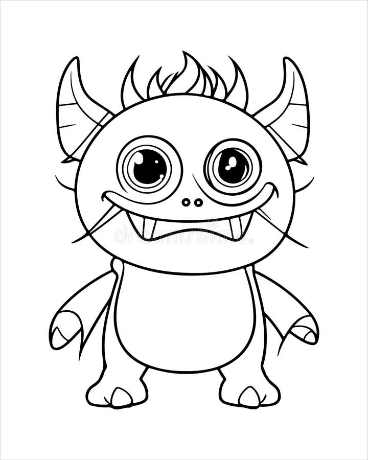 Monster Coloring Pages, Monster Art, Monster Illustration. Stock ...