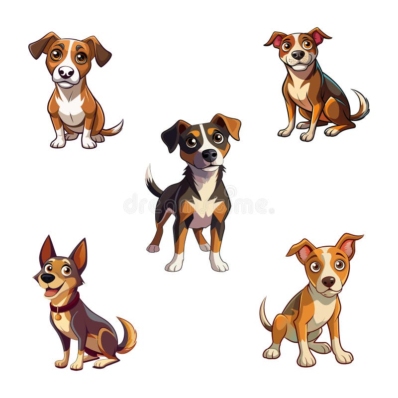 The Illustration Portrays an Awkward Dog. Stock Illustration ...