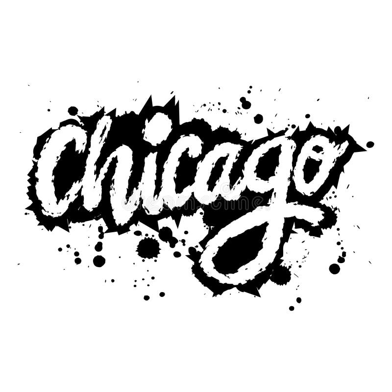 Chicago. Hand Drawn Lettering. Vector Illustration Stock Vector ...