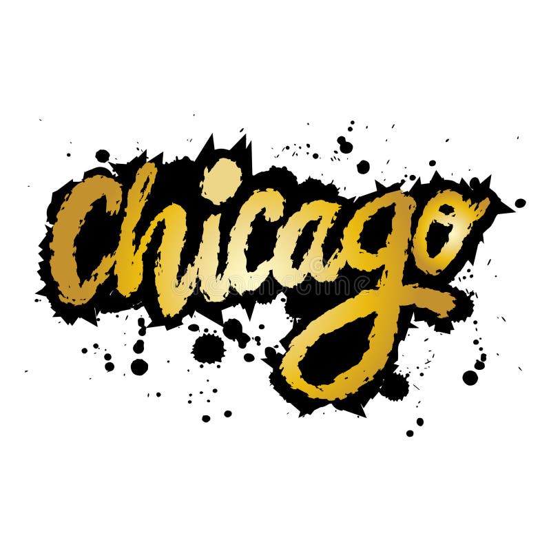 Chicago. Hand Drawn Lettering. Vector Illustration Stock Vector ...