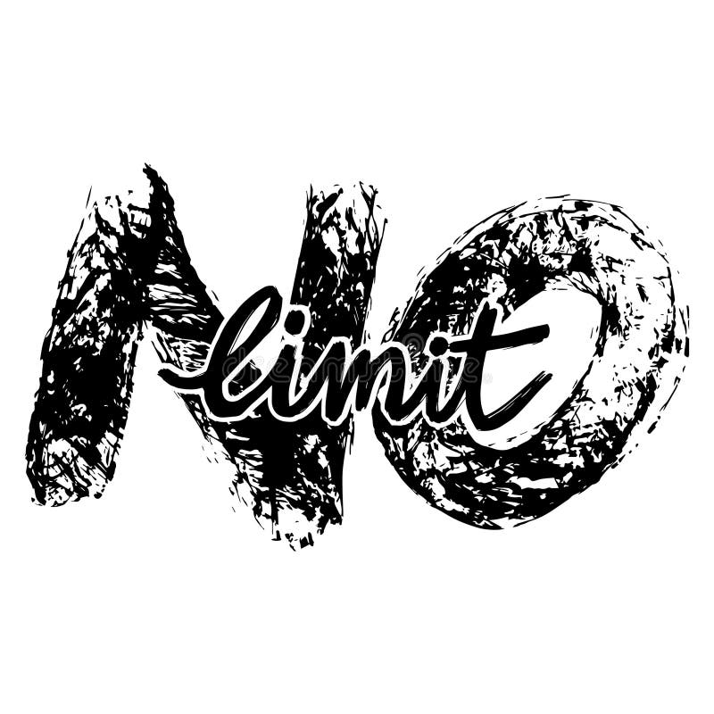 No Limit. Hand Drawn Lettering Quote Stock Vector - Illustration of ...