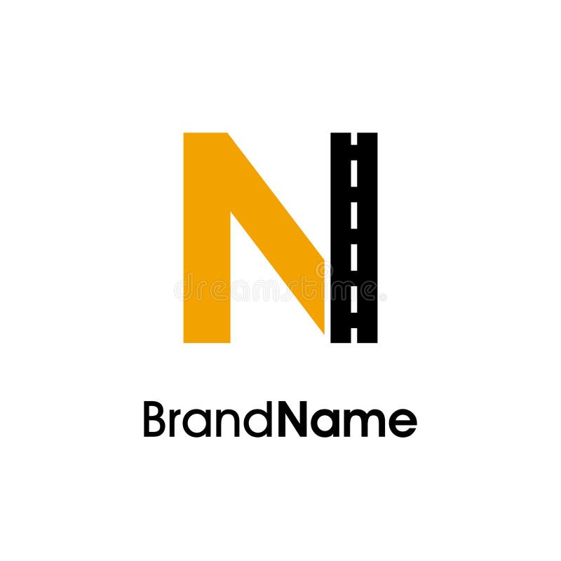 Simple Minimalist Initial N Way Logo Stock Vector - Illustration of ...