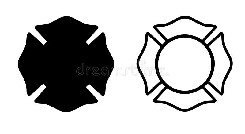Maltese Cross Silhouette Clip Art Vintage Fire Department Svg, Fire