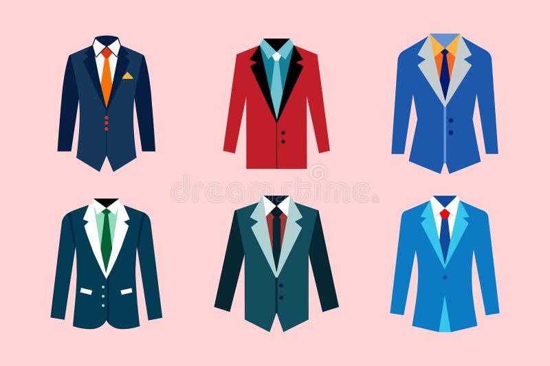 Set of Suit Vector Illustration Stock Vector - Illustration of cartoon ...