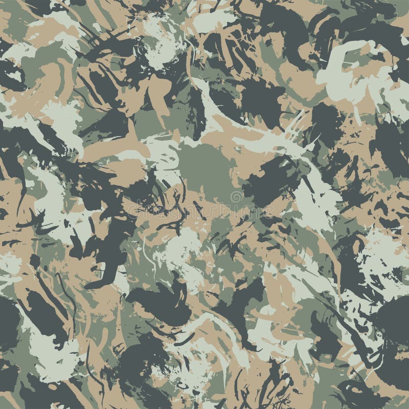 Abstract Grunge Camouflage, Seamless Pattern. Military Camo Texture ...