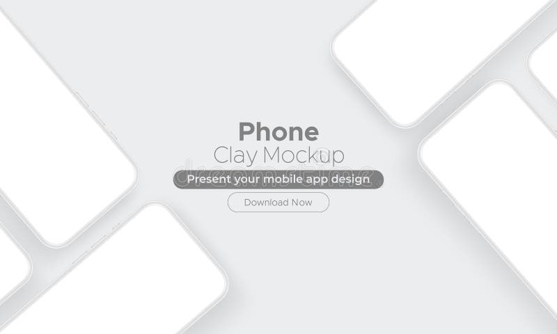 Clay Smartphones. Mockup for Showing Mobile App Design Stock Vector ...