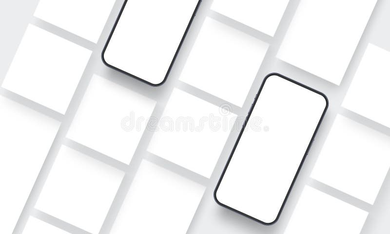 Blank Social Media Posts Mockup. Smartphones with Blank Screens Stock ...