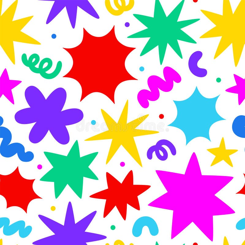 Abstract Colorful Geometric Shape Seamless Pattern Stock Vector ...