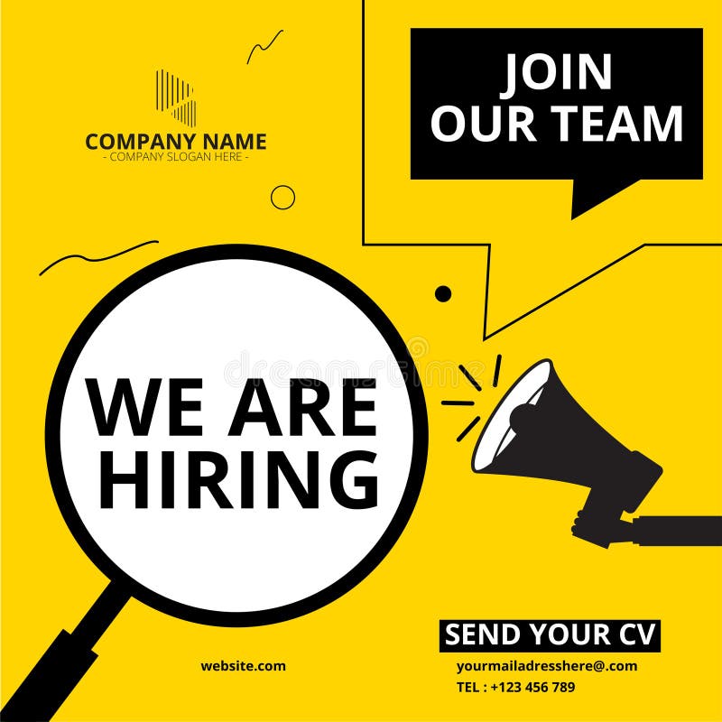 We are Hiring Job Recruitment Poster Stock Vector - Illustration of ...