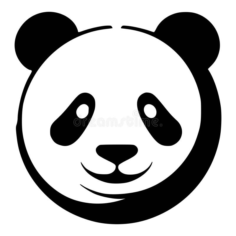 Cute Panda Face with Funny Expression Stock Vector - Illustration of ...