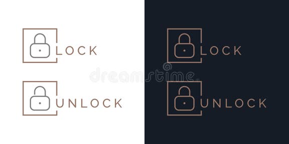 Lock - Unlock Logo Design stock vector. Illustration of design - 320120858