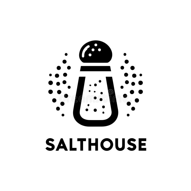Minimalist Black and White Vector Logo of a Salt Shaker with "Salthouse ...