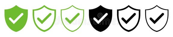 Shield Check Mark Icon. Security Shield Protection Icon with Tick ...