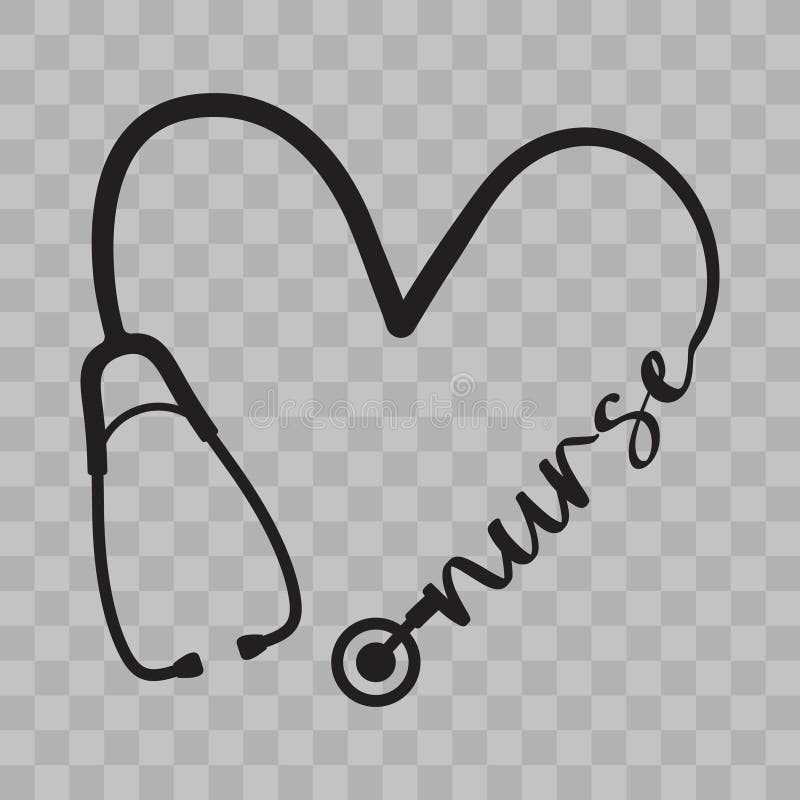Heart Stethoscope Nurse, Nurse Sticker, Nurse Heart Sticker Stock ...