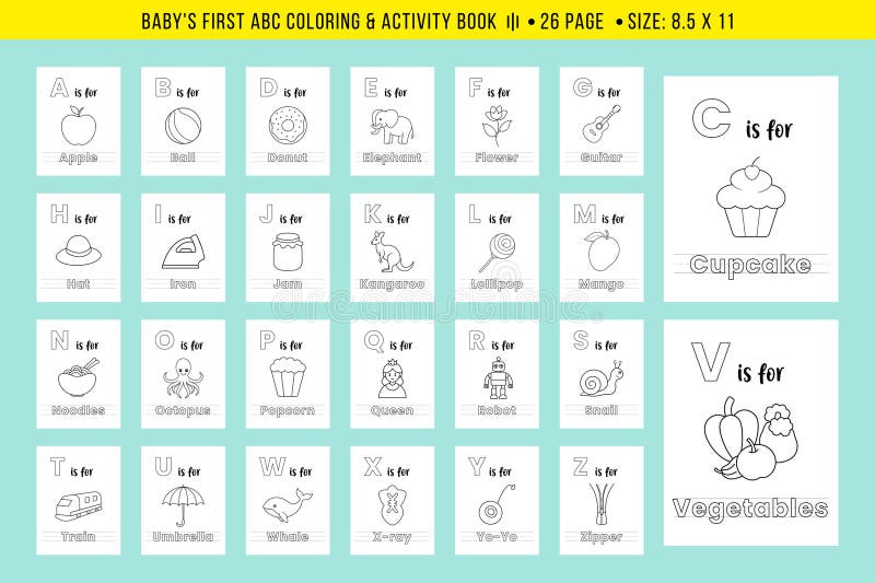 Baby S First ABC Coloring and Activity Book Stock Vector - Illustration ...