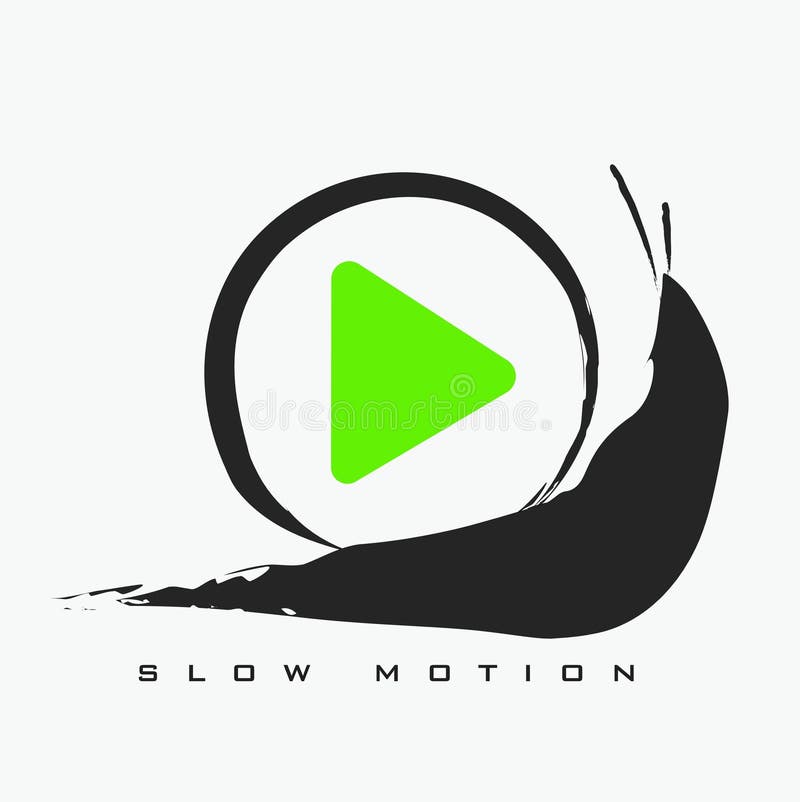 Slow Motion Video Logo. Modern Snail Design, with Brush Stroke Line Art ...