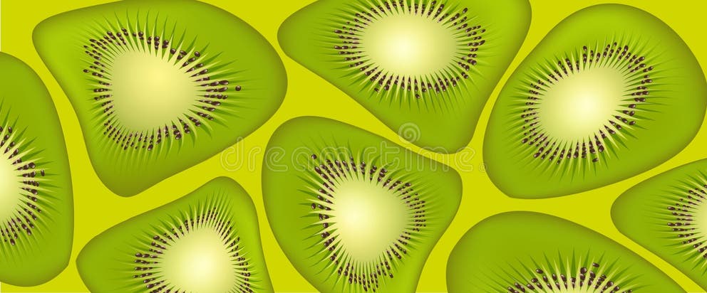 Kiwi Close Up Composition. Distorted Fruit Collection. Green Banner ...