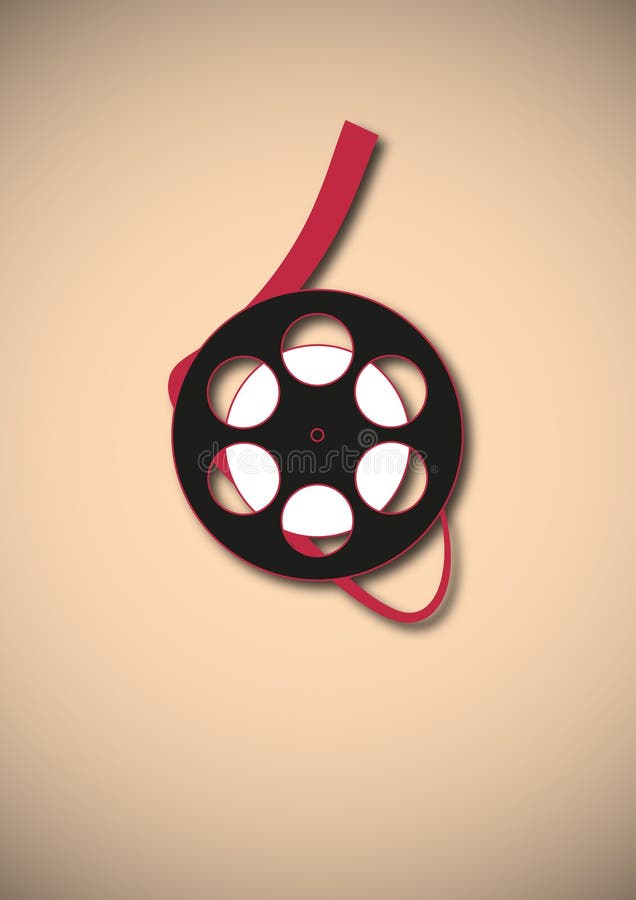 Movie and Film Poster Design Template Background with Vintage Film Reel ...