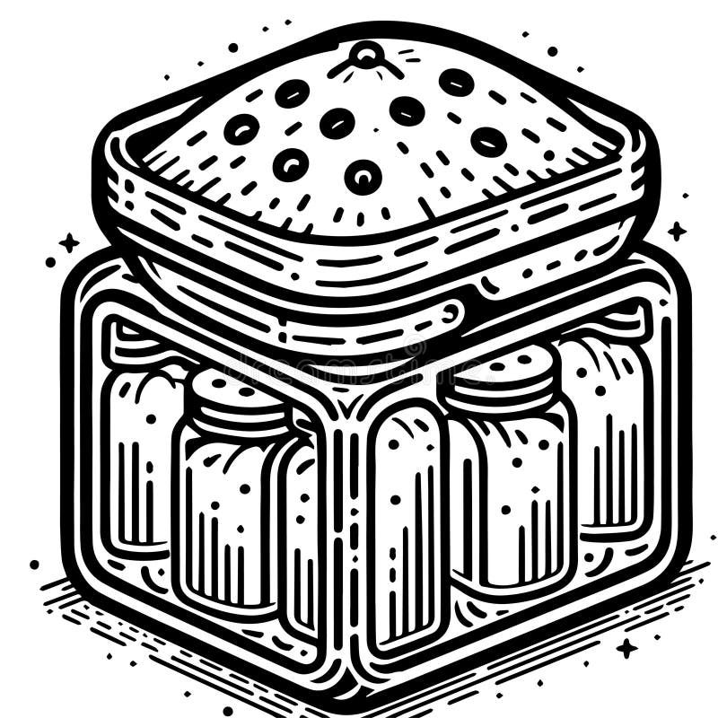 Black and White Drawing of a Salt Shaker Stock Vector - Illustration of ...