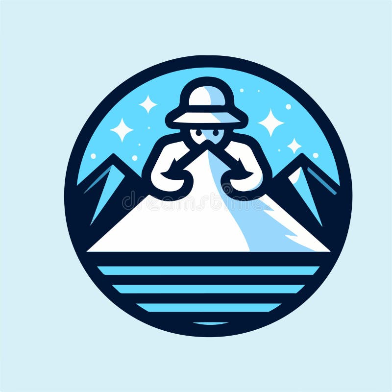 Colorful Vector Illustration of a Farmer Collecting Salt with Mountains ...