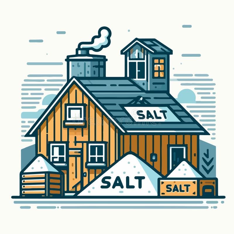 Illustration a Small House with a Pile of Salt in Front of it Stock ...