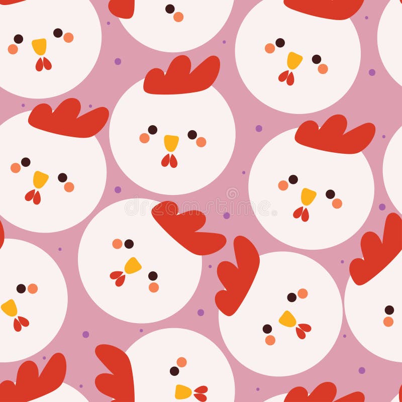Seamless Pattern Cartoon Chicken Stock Vector - Illustration of textile ...