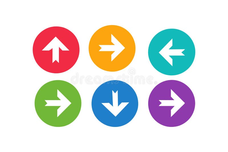 Modern Arrow Collection with Flat Design.Collection of Colored Arrow ...
