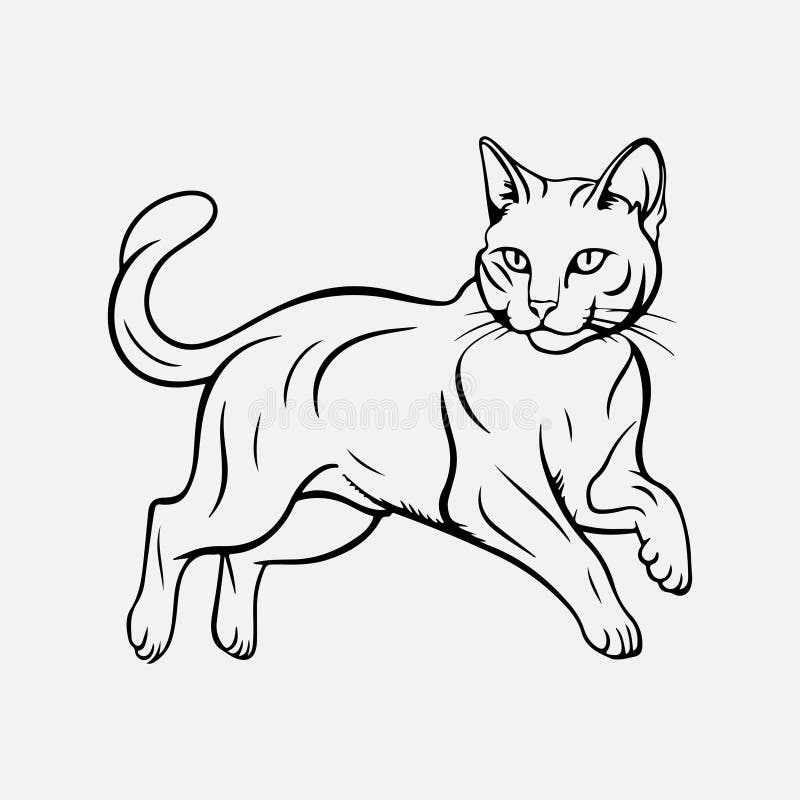 Print Stunning Cat Line Art Vector Designs for Creative Projects Stock ...