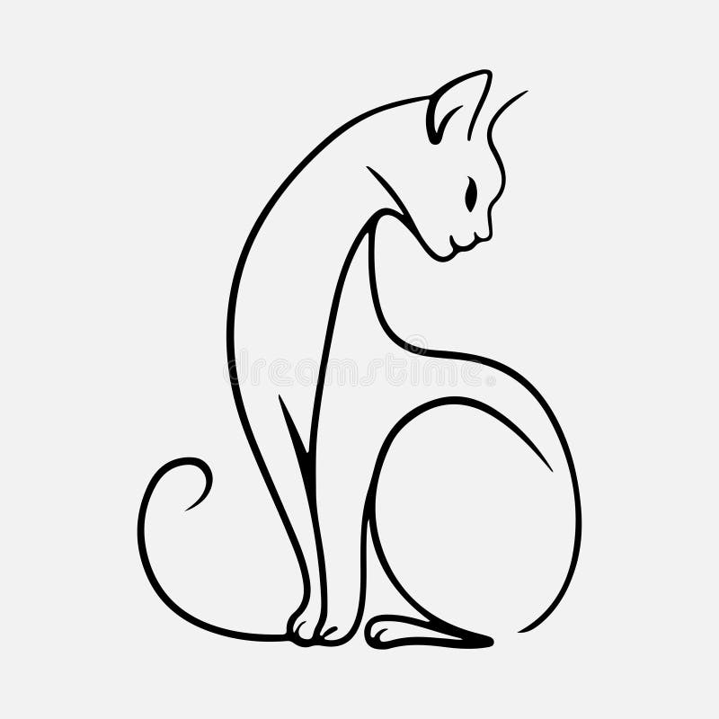 Print Stunning Cat Line Art Vector Designs for Creative Projects Stock ...