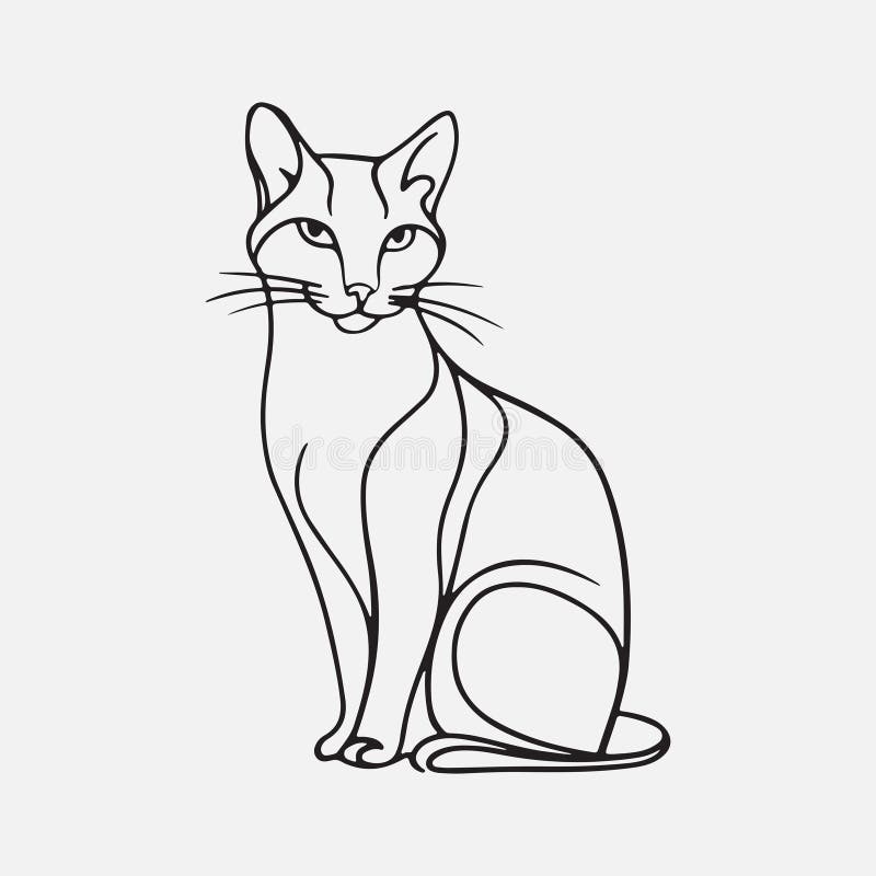 Print Stunning Cat Line Art Vector Designs for Creative Projects Stock ...