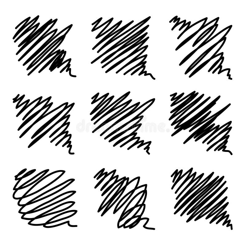 Vector Abstract Pen Sketch Random Scribbles Set. Scribbles Vector ...