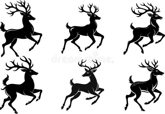 Roe Deer Silhouettes Roe Deer Silhouettes Stock Vector - Illustration ...