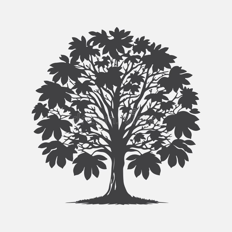 Majestic Chestnut Tree Silhouette: a Timeless Natural Beauty Stock ...