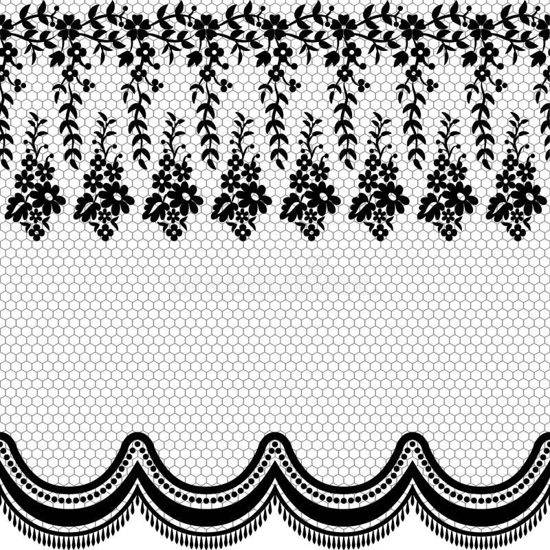 Floral Lace Pattern Embroidery Design Stock Illustration - Illustration ...