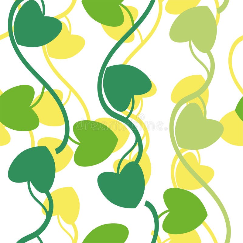 Botanical Background with Green Leaves of Pothos. Stock Vector ...