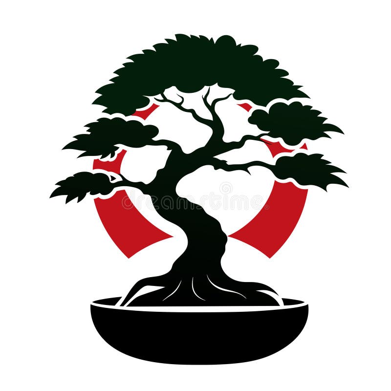 Bonsai Logo Vector Silhouette Stock Illustration - Illustration of logo ...